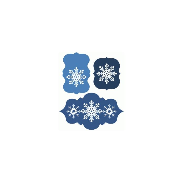 3 layered snowflake labels