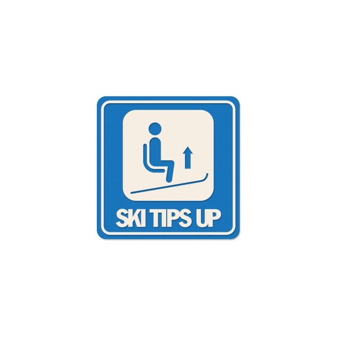 ski tips up sign