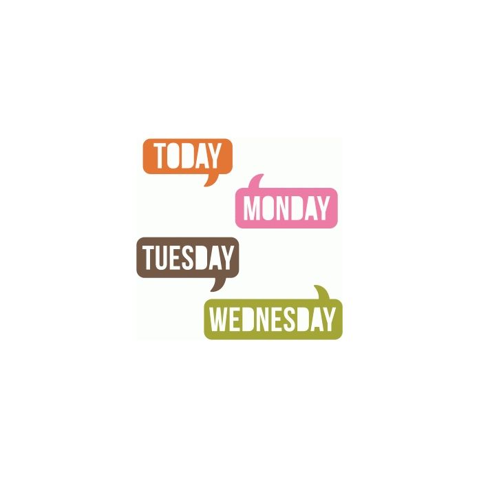 days of the week speech bubbles