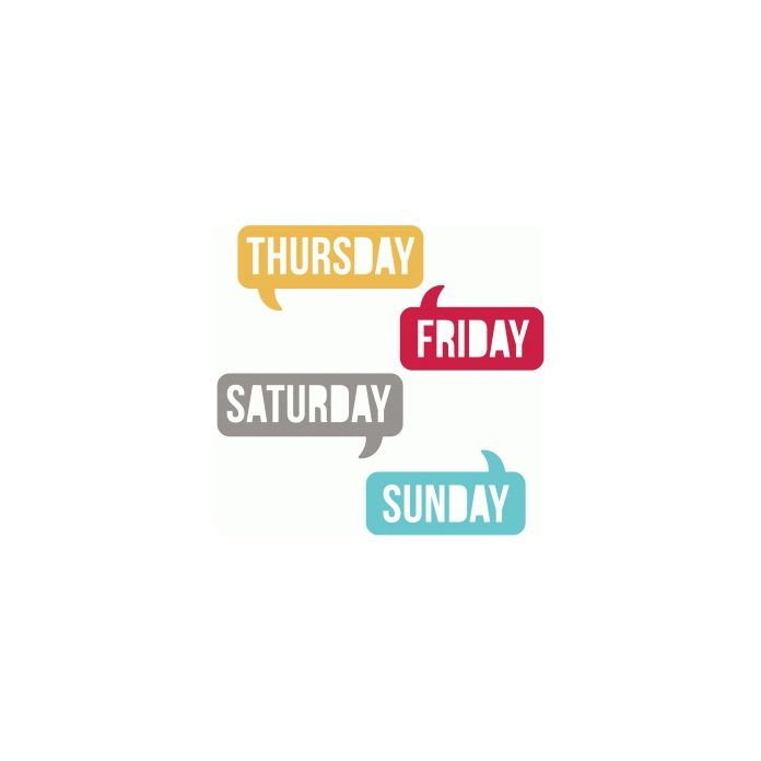 days of the week speech bubbles