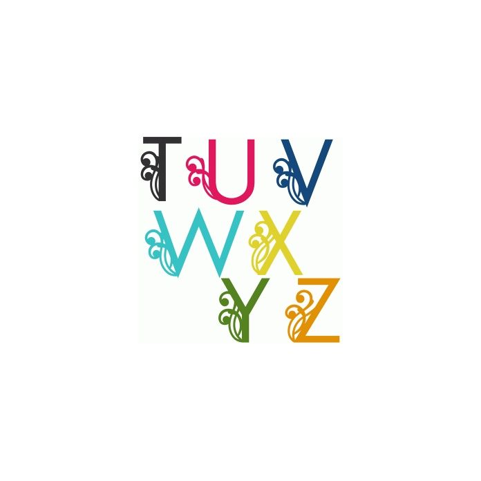 swirly alphabet t-z