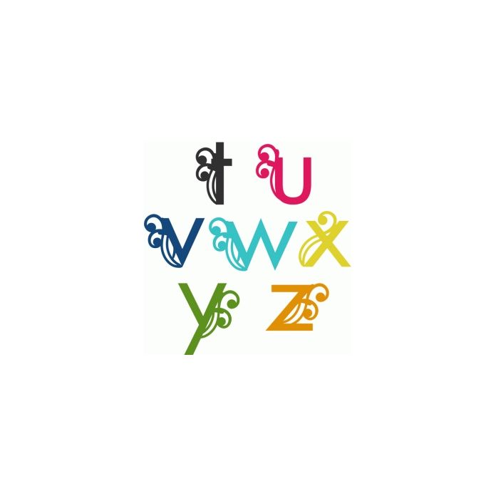 swirly alphabet t-z lower case