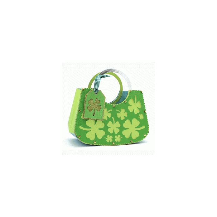 circle handle purse shamrocks