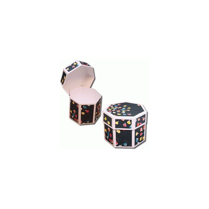 3d heptagon box with hinged lid