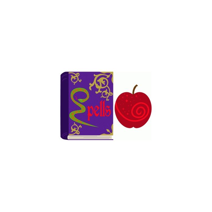 snow white spell book & apple