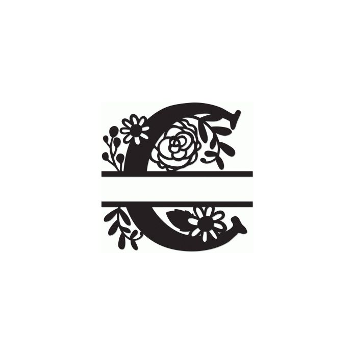 floral split monogram c