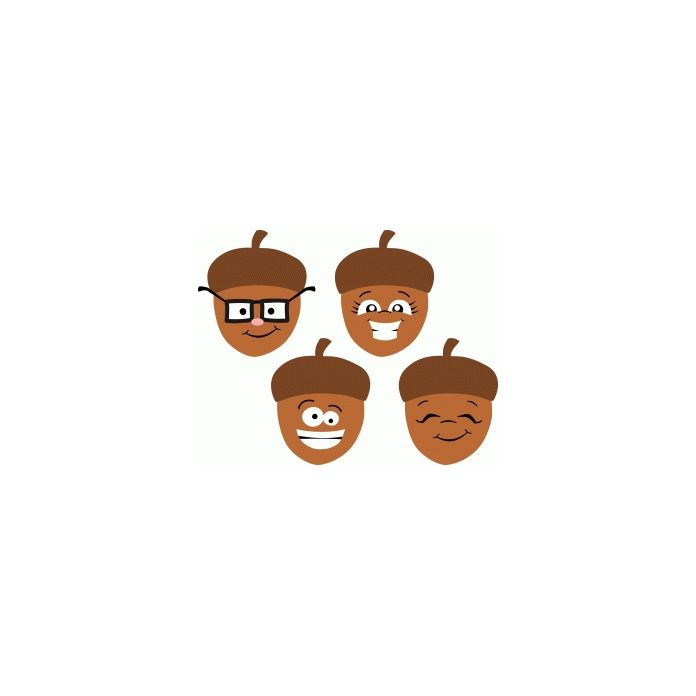 4 acorn faces