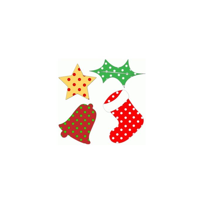 4 polka dot christmas shapes