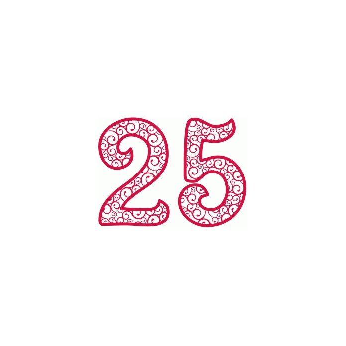 fancy swirl 25 christmas numbers