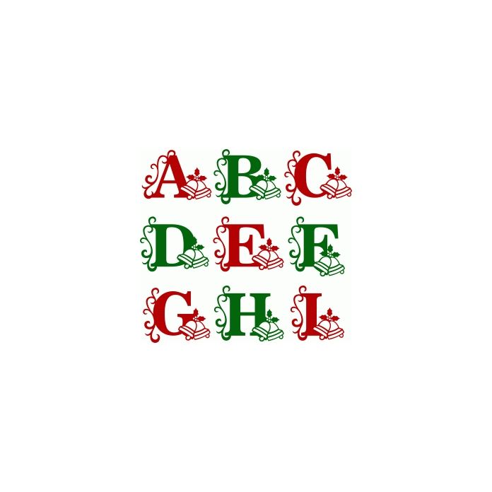 christmas bells alphabet a-i