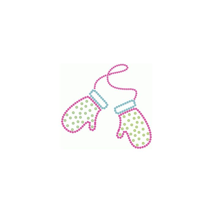 rhinestone polka dot mittens