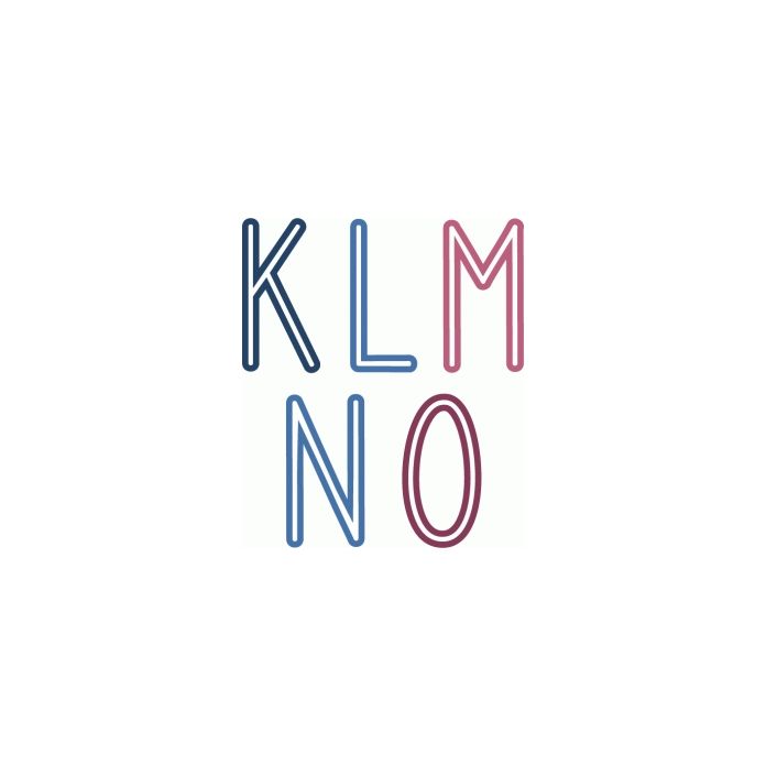 skinny outline alphabet k-o