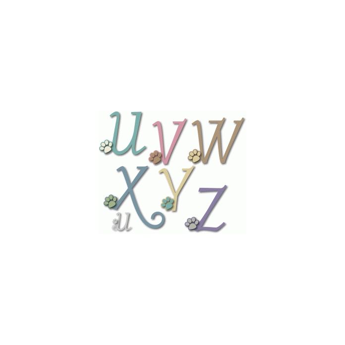 paw print alphabet - u-z