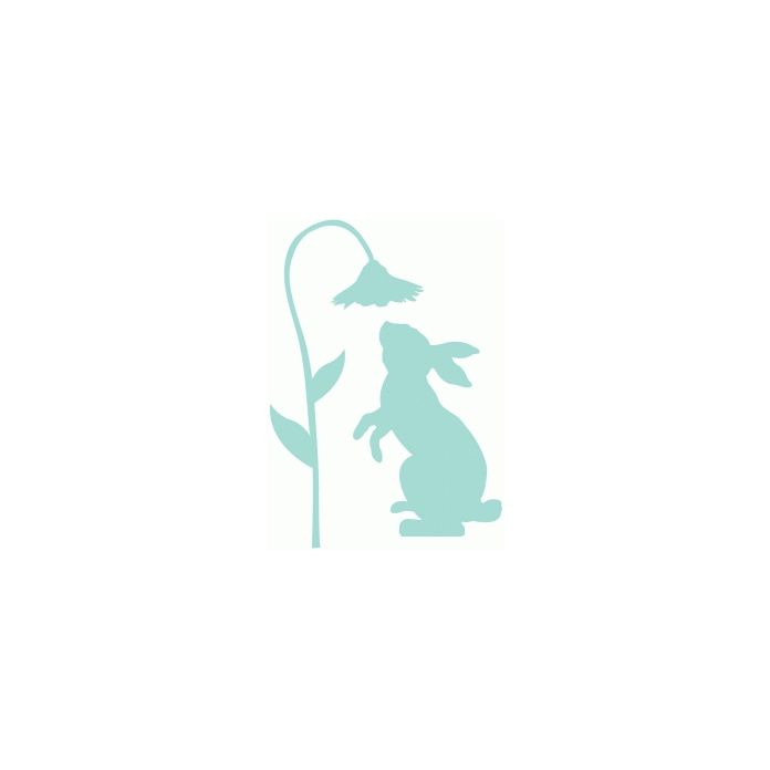 rabbit and flower silhouette