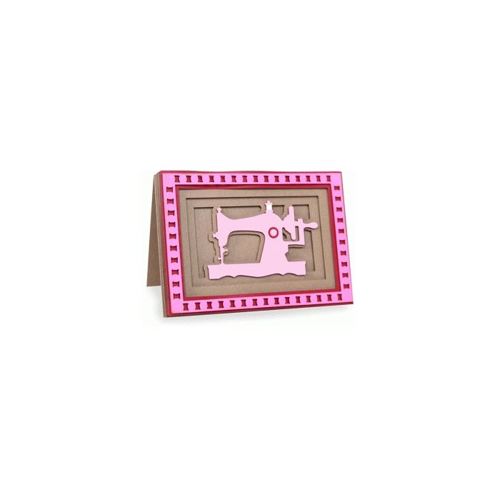 sewing machine shadow box card