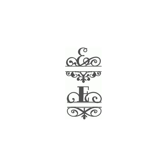 split flourish monogram set - e