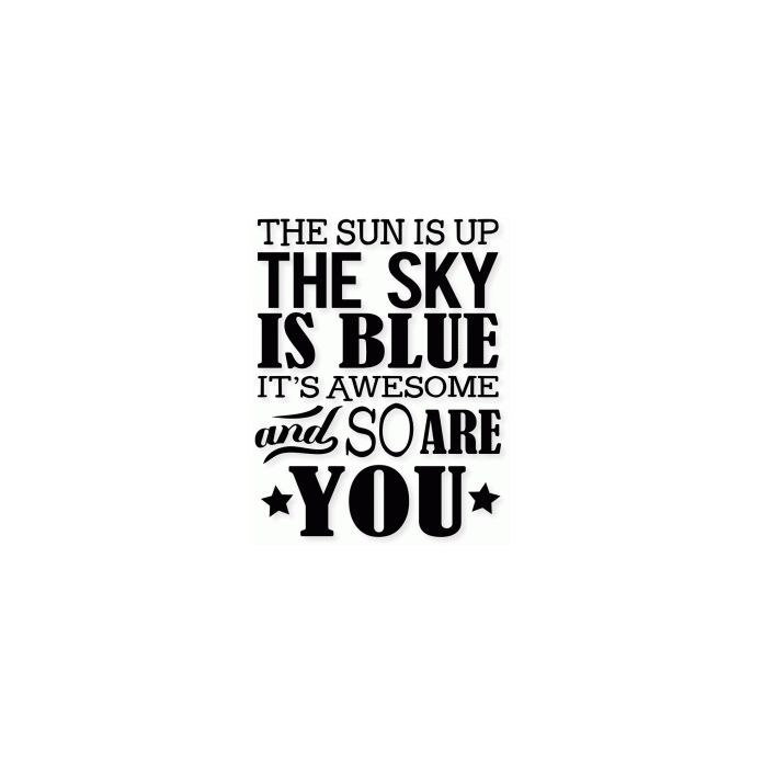 'the sky is blue' word art