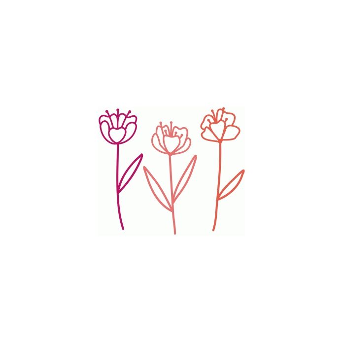 three flower stems