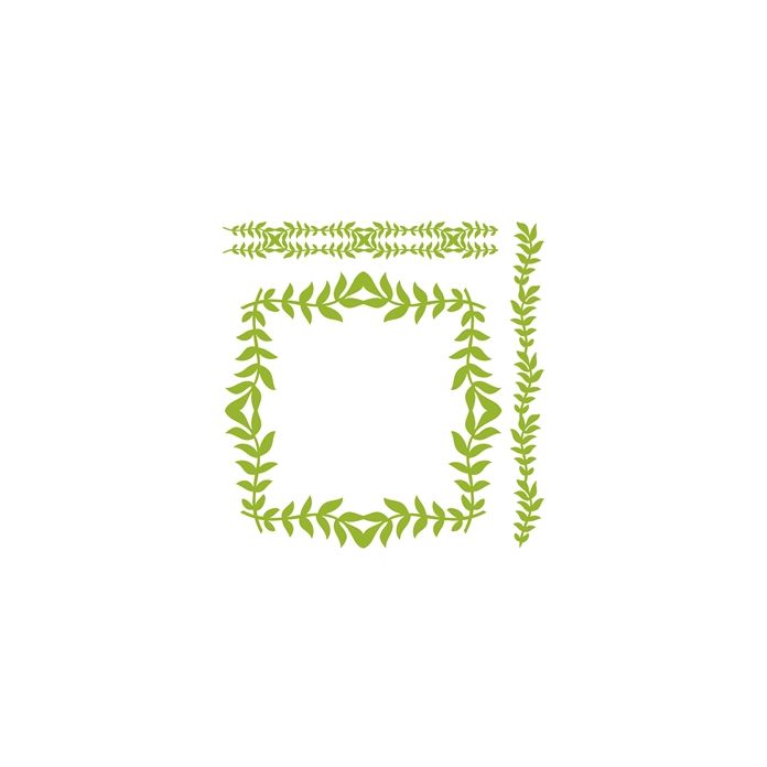 border frame set laurel leaves