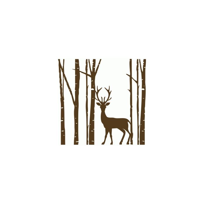 birch tree with one deer