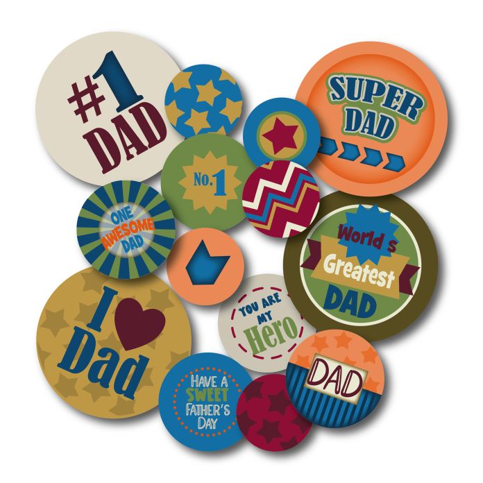 Super Dad Pin Button Badge Stickers