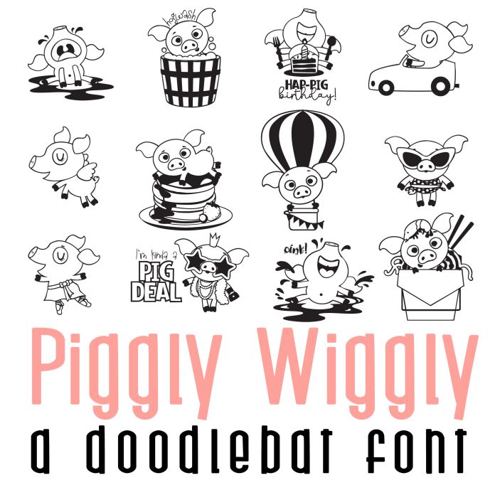 Piggly Wiggly Doodlebat Font