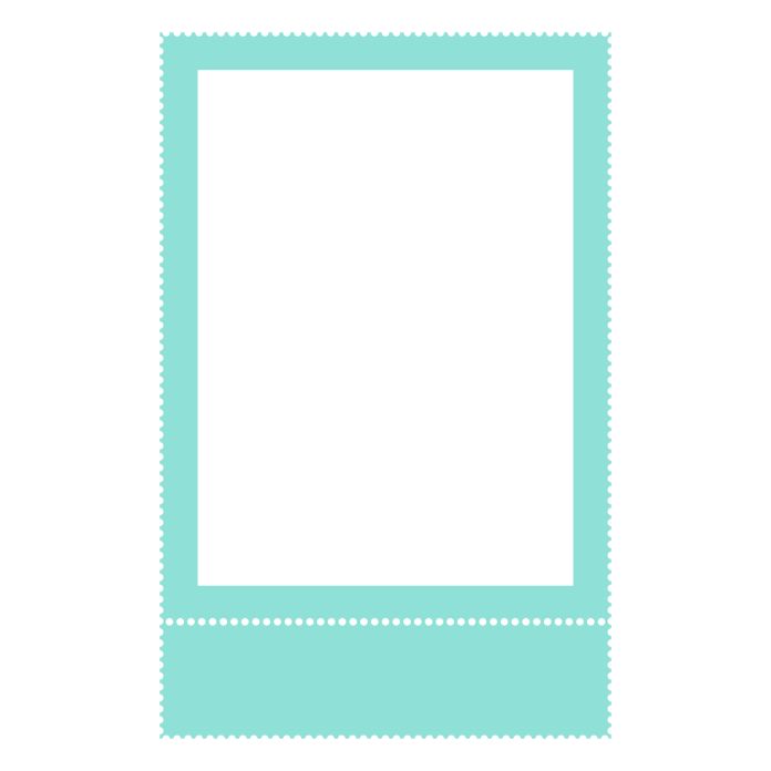 Whimsical Postage Stamp Frame with Tear Off Caption Strip