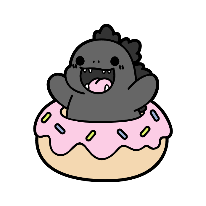 cute dino in a donut