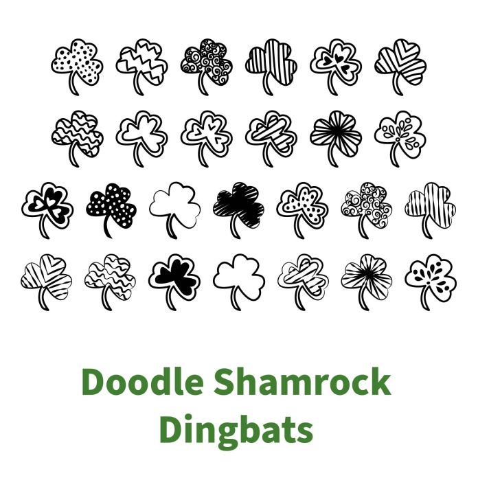 HNC Doodle Shamrock Dingbats (OTF Font File)|D-1254847