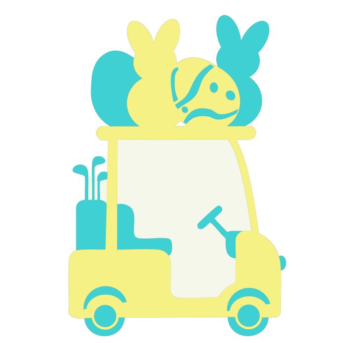 Easter Golf Cart Gift Card Holder With Peeps and Eggs|D-1251194