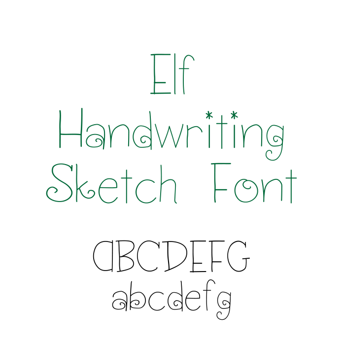 Elf Handwriting Font, Sketch Font|D-1228783