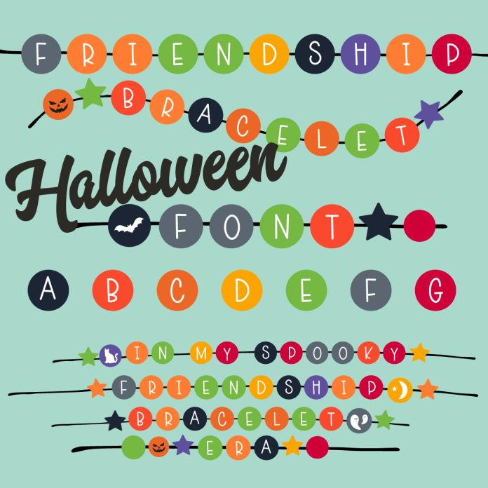 Halloween Friendship Bracelet Era Font|D-377887
