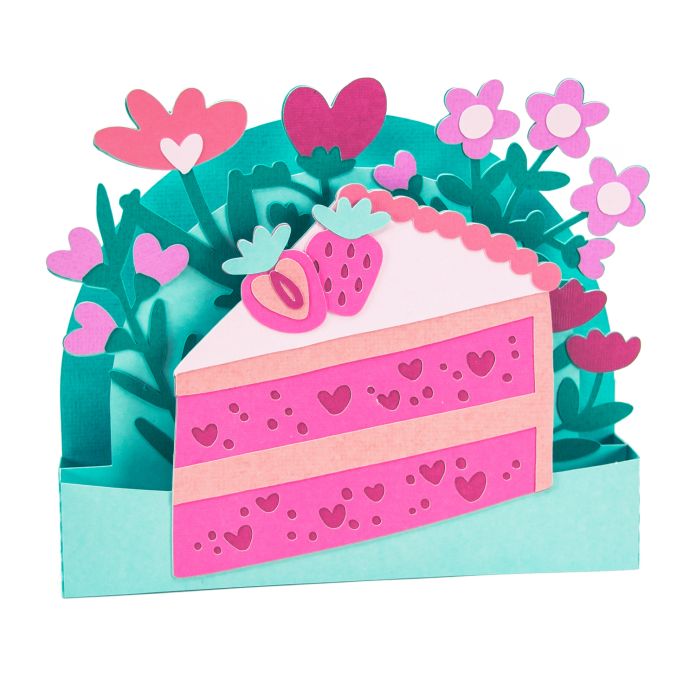 Strawberry Cake Slice Card - 3D Birthday Card|D-1243722