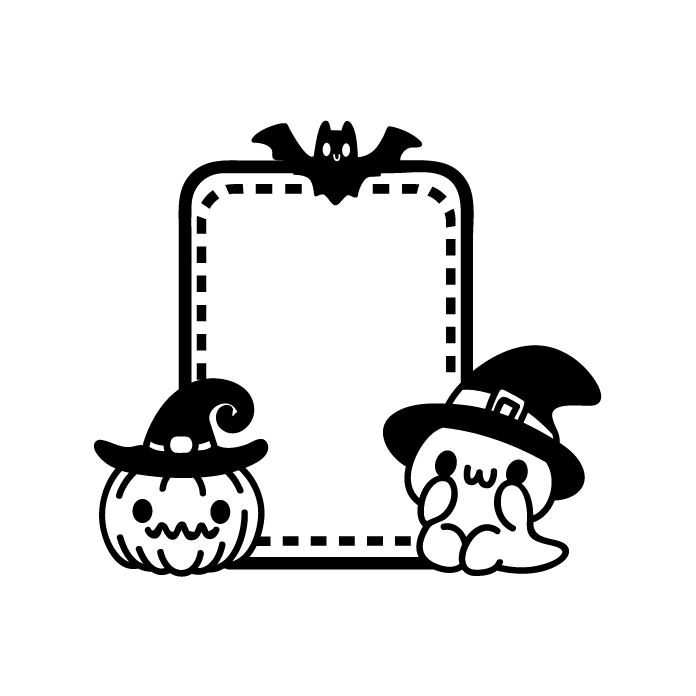 cute halloween rectangular frame