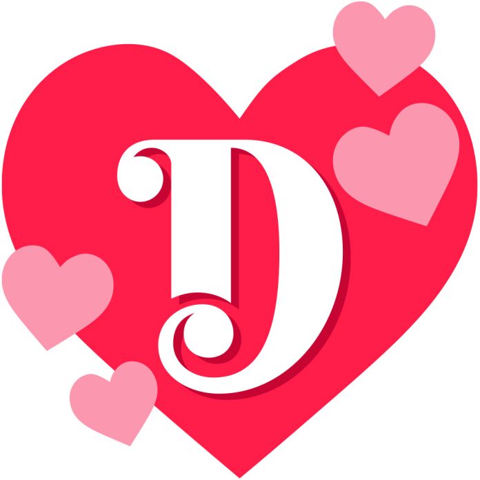 Heart Letter D|D-1244420