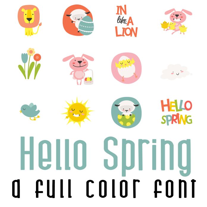 Hello Spring Full Color Font|D-1260020