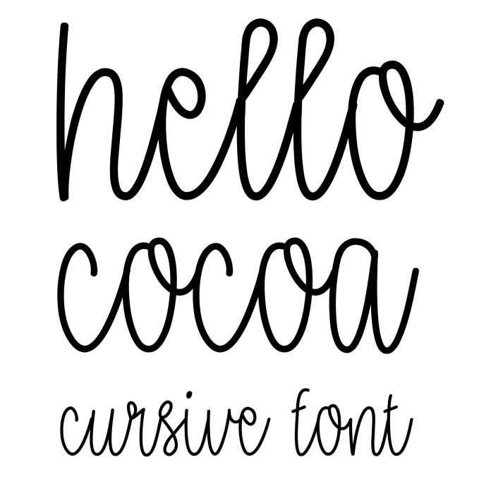 Hello cocoa cursive font|D-1233137