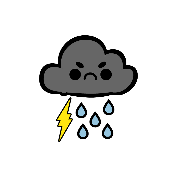 kawaii storm cloud angry