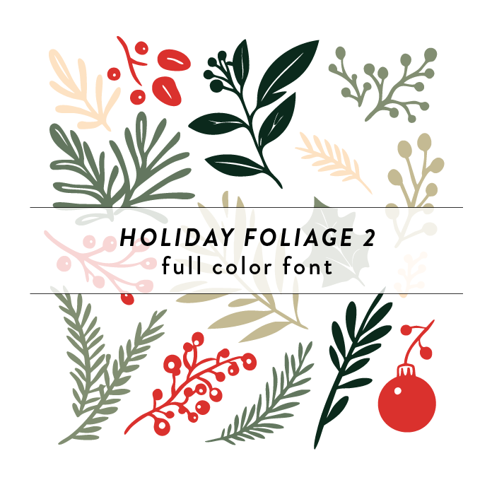 Holiday Foliage 2 Full Color Font|D-1230990