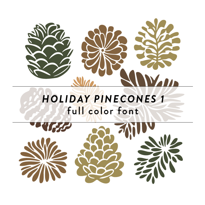 holiday pinecones 1 full color font|D-1231197