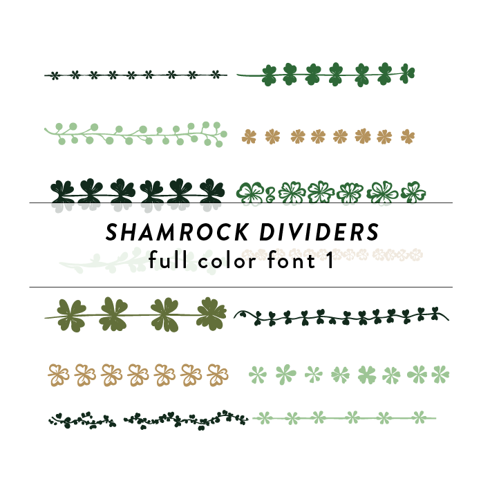 Shamrock Doodle Dividers Full Color Font|D-1251418
