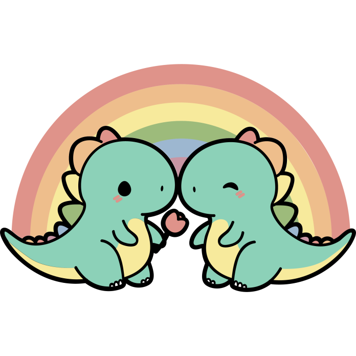 cute dinosaurs couple lgbtq
