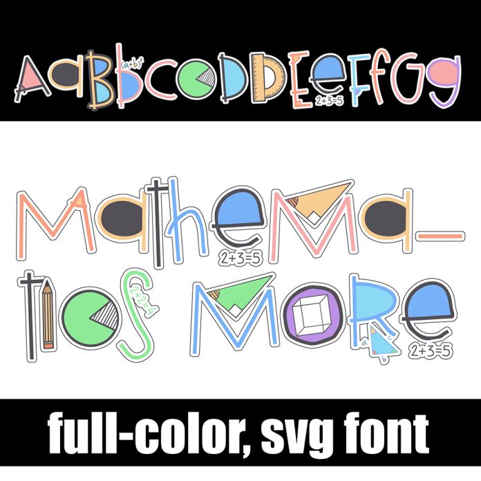 Mathematics More Color Font