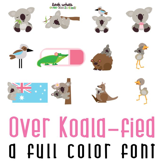 Over Koala-fied Full Color Font|D-379270