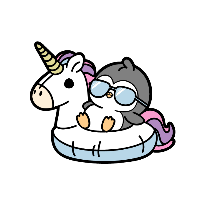 penguin on a unicorn inflatable|D-374837