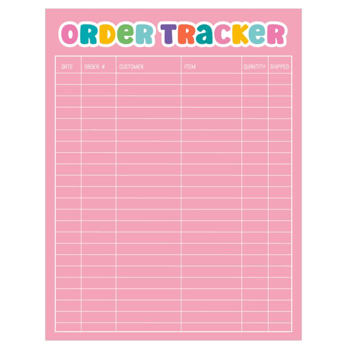 Order Tracker Printable