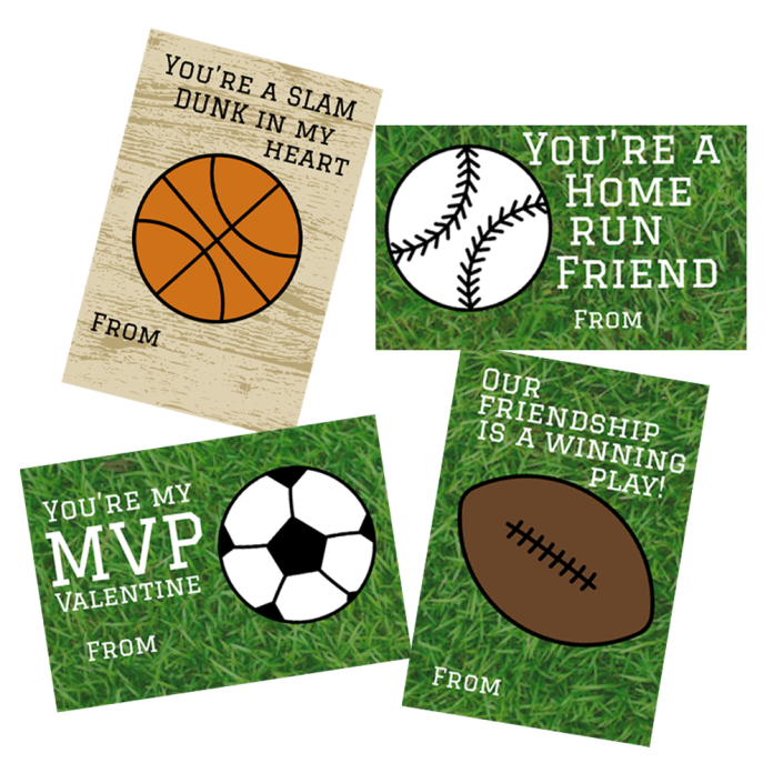 Sports Themed Print and Cut Valentines|D-1243225