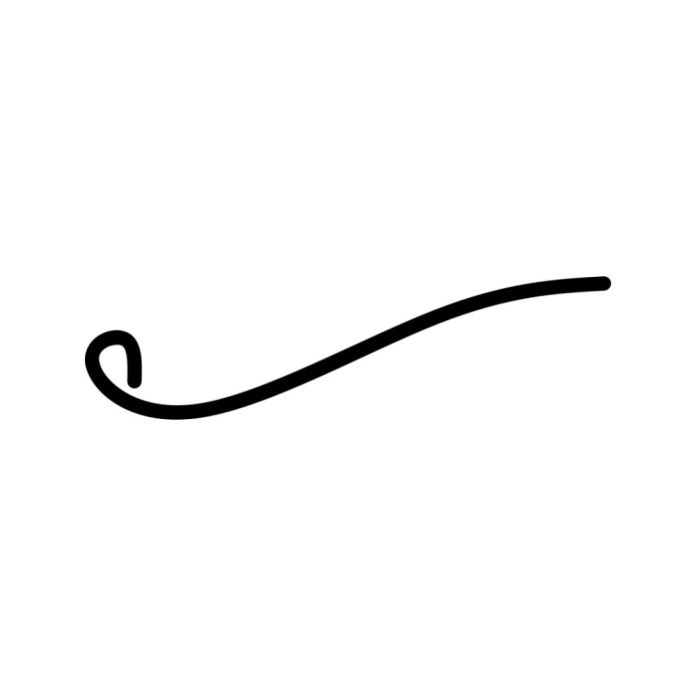 Curved Underline Swirl Mark Line Doodle Hand Drawn|D-1249341