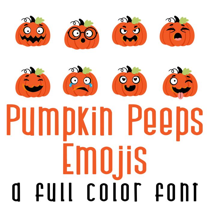 Pumpkin Peeps Emojis Full Color Font|D-1226932