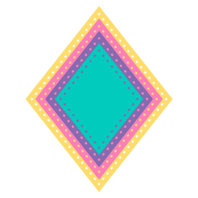 Punched Edge Nested Diamonds